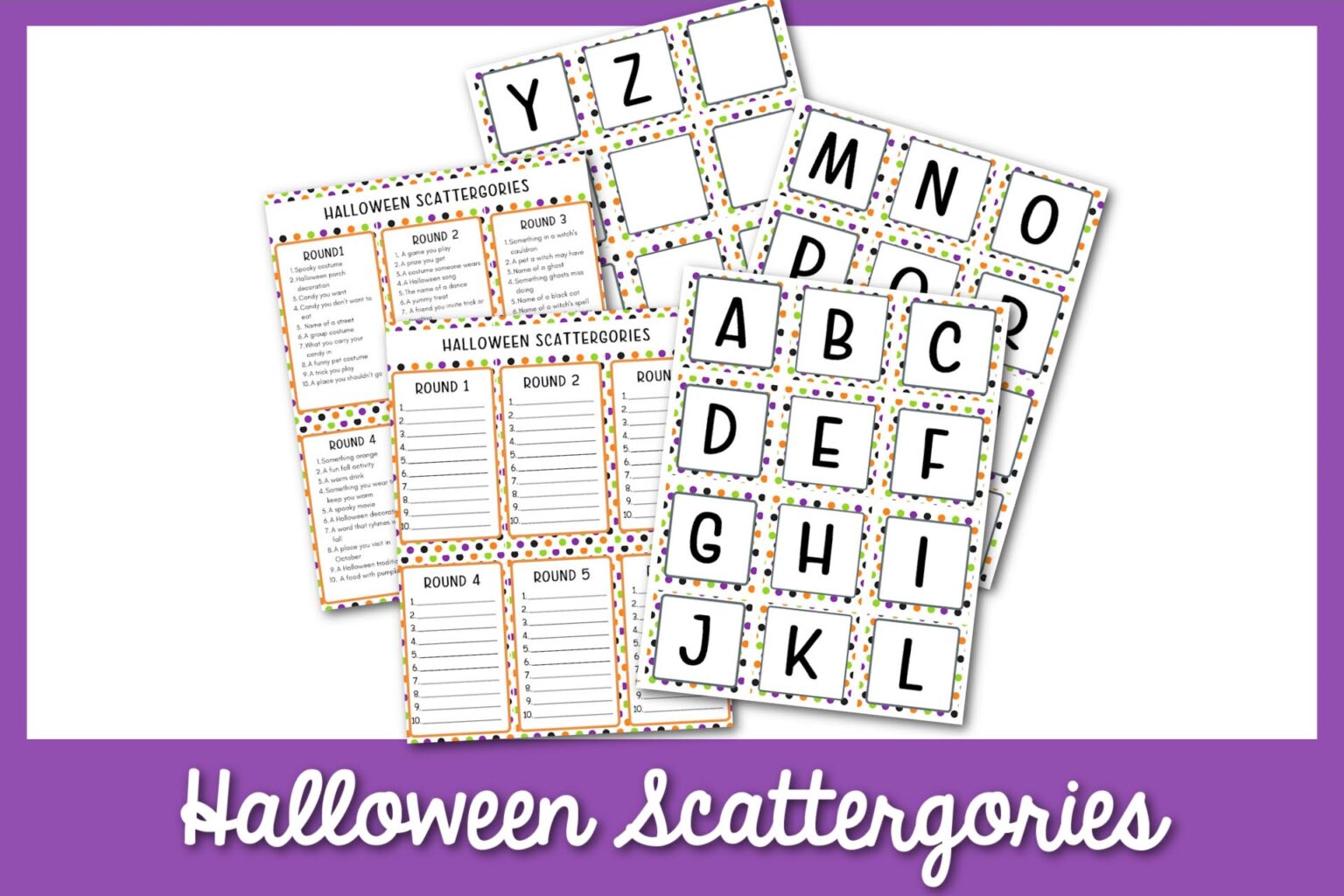Spooky Halloween Scattergories Printable