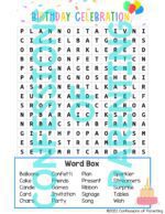 Free Birthday Celebration Word Search