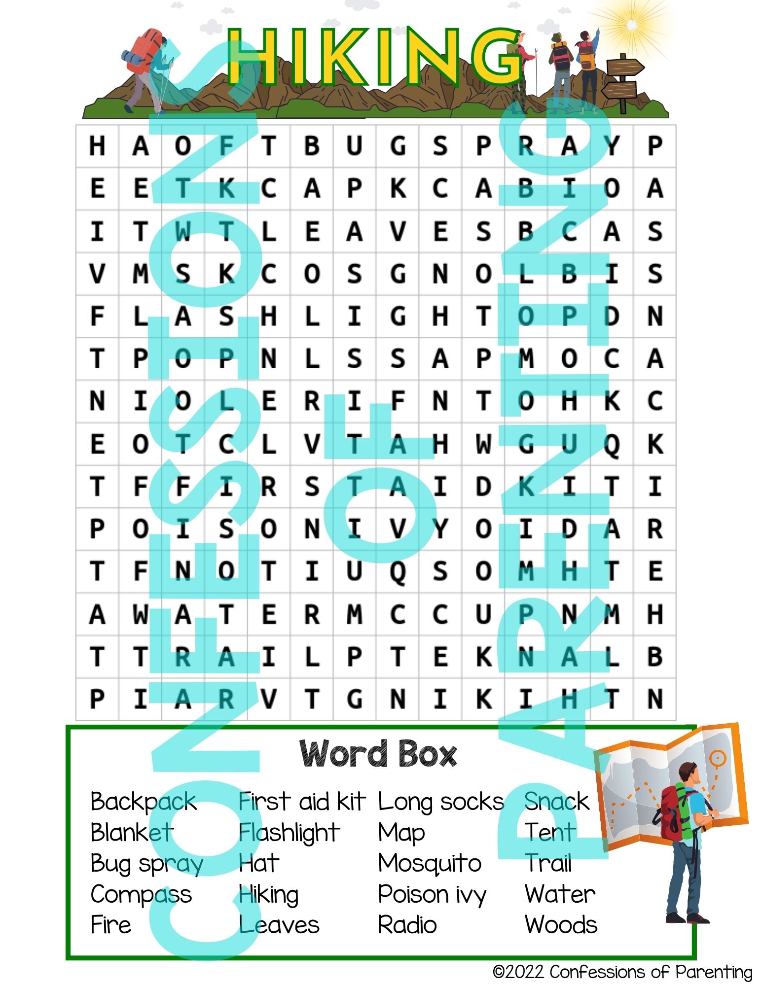 Free Hiking Word Search