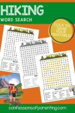 Free Hiking Word Search