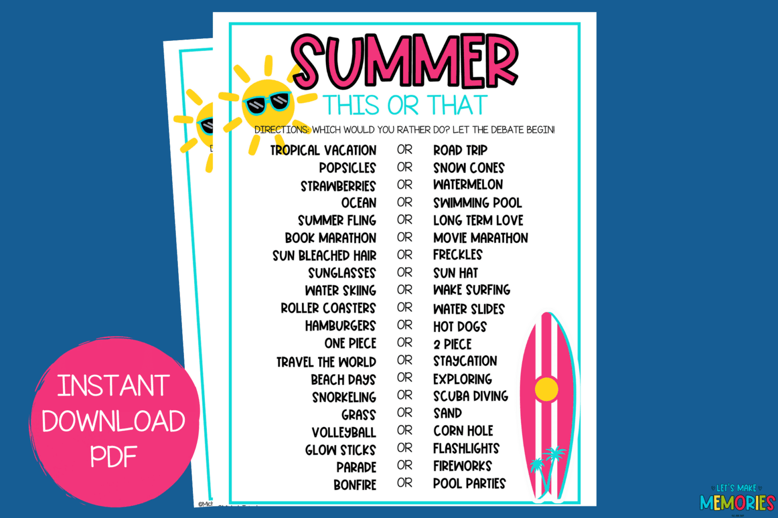 Summer This or That Questions (90 Fun Ideas for Kids & Families)