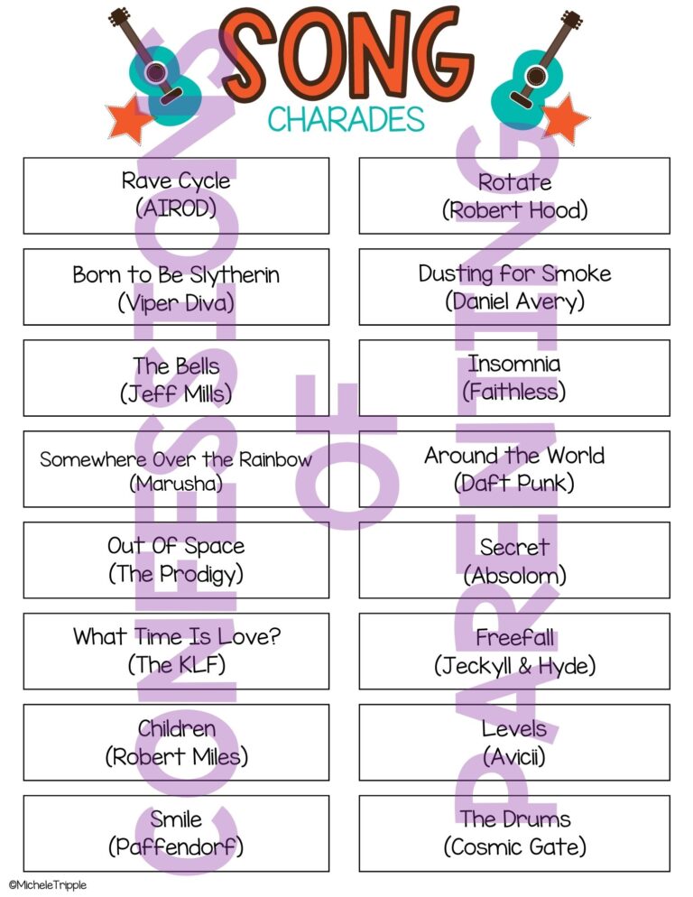 320 Song Charades Ideas You Will Love + Printable Cards