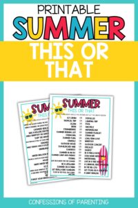 Summer This or That Questions (90 Fun Ideas for Kids & Families)