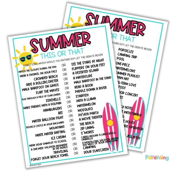 90 Best Summer This or That Questions