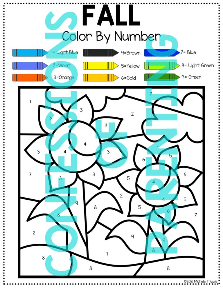 Free Fall Color By Number Printables