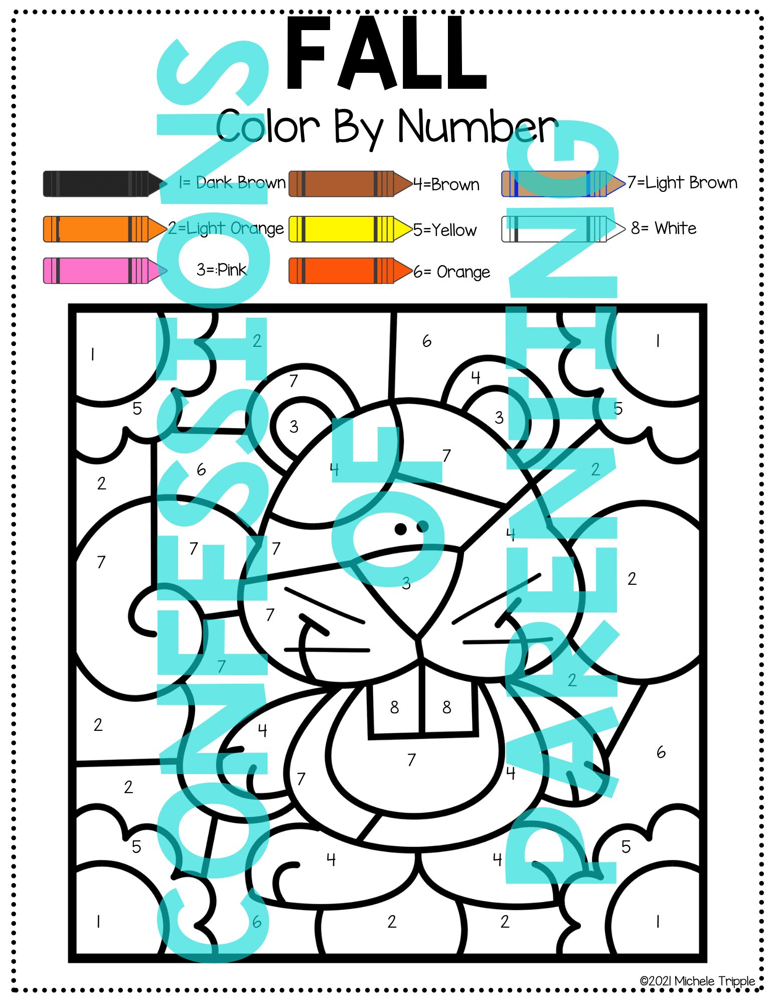 Free Fall Color By Number Printables