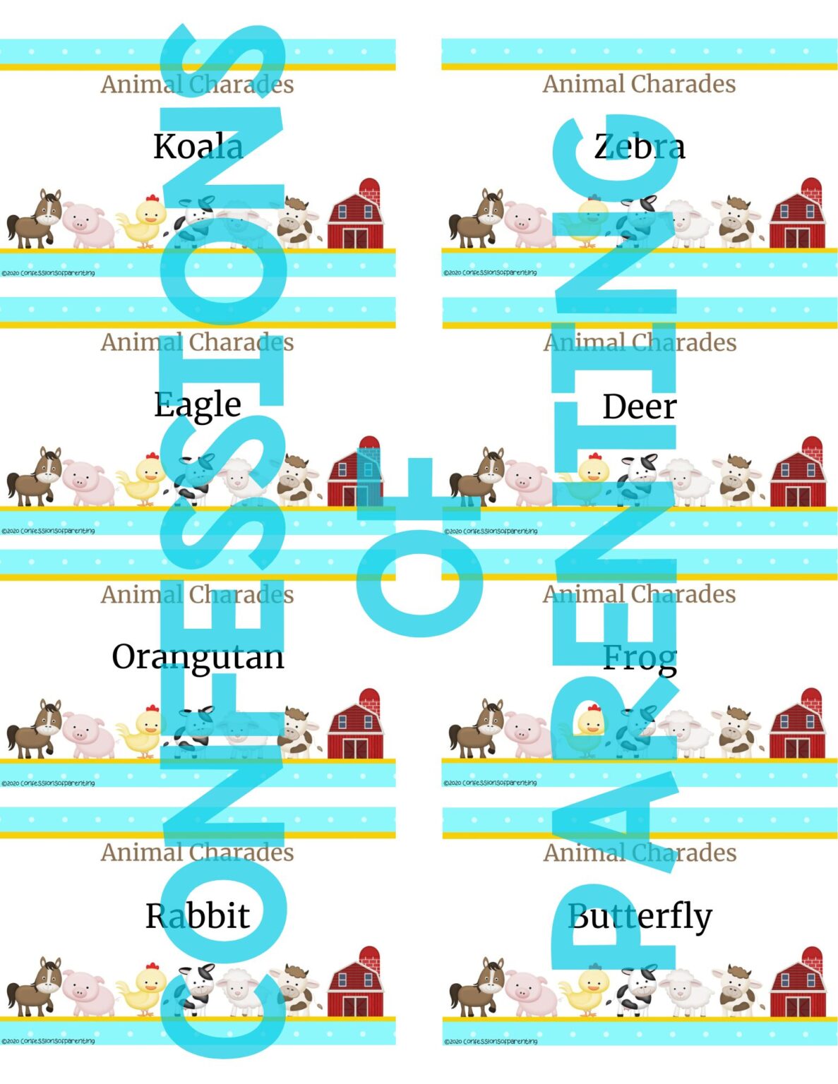 100 of The Very Best Animal Charades - Easy recipes, fun games and jokes