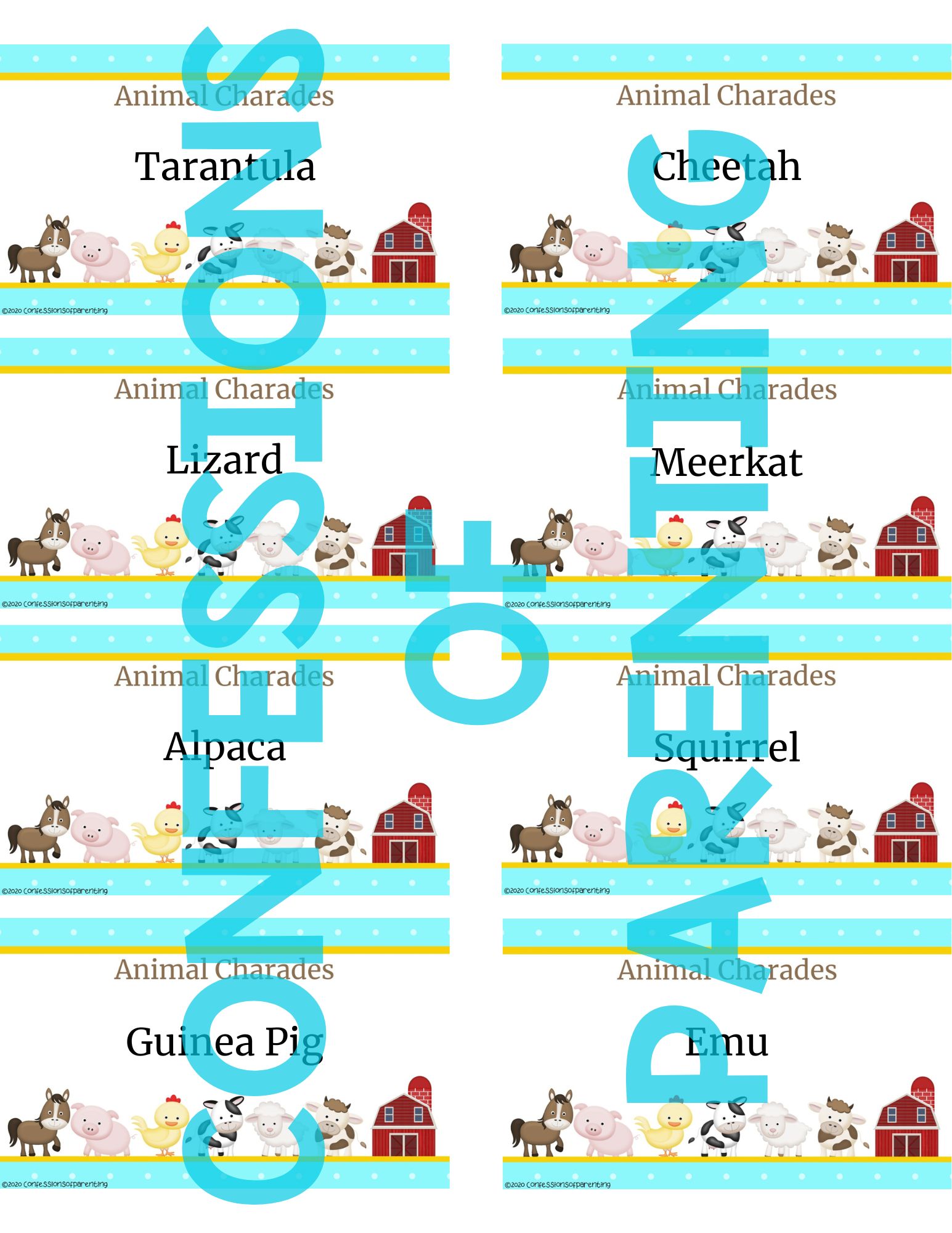 100 of The Very Best Animal Charades - Easy recipes, fun games and jokes