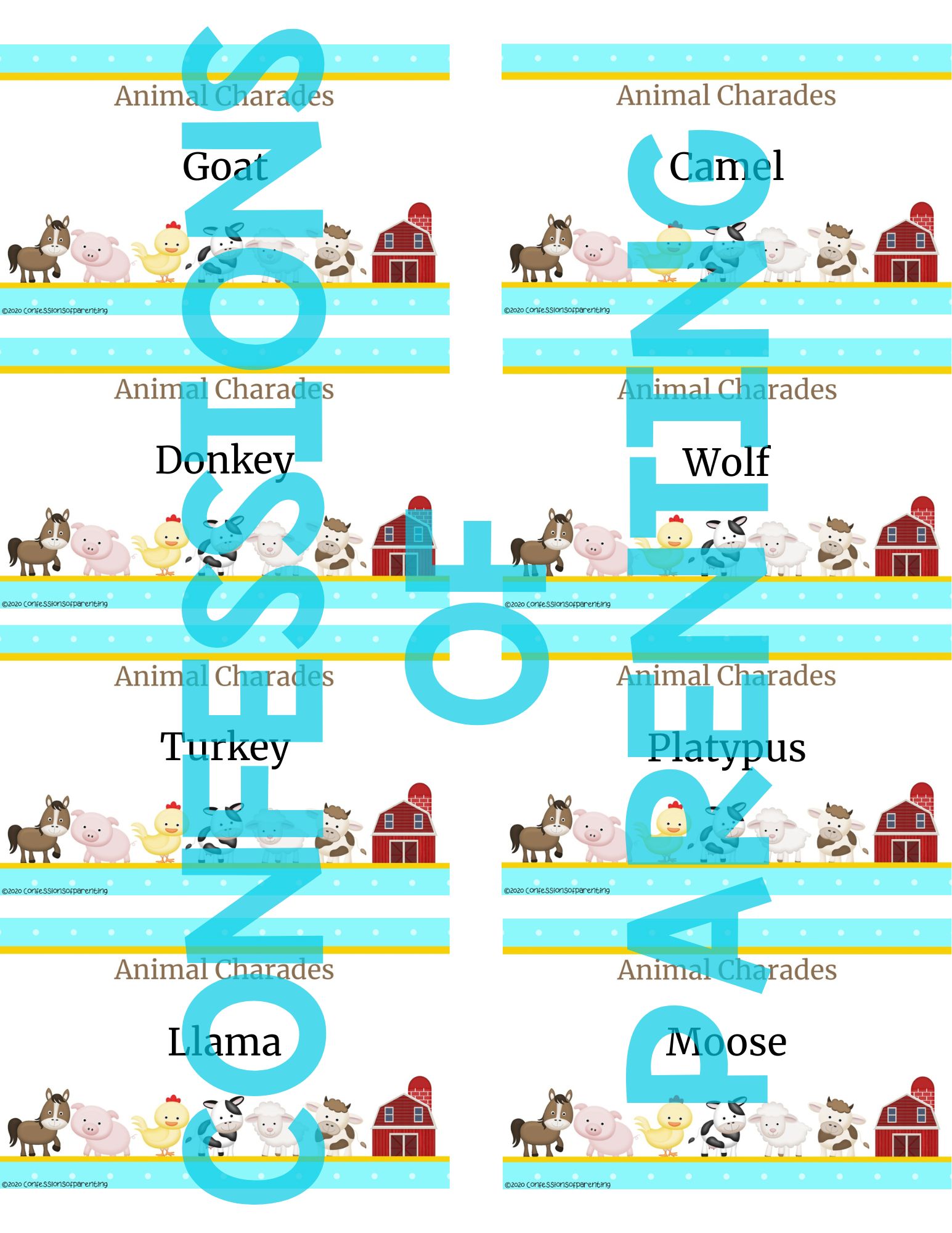 100 of The Very Best Animal Charades - Easy recipes, fun games and jokes