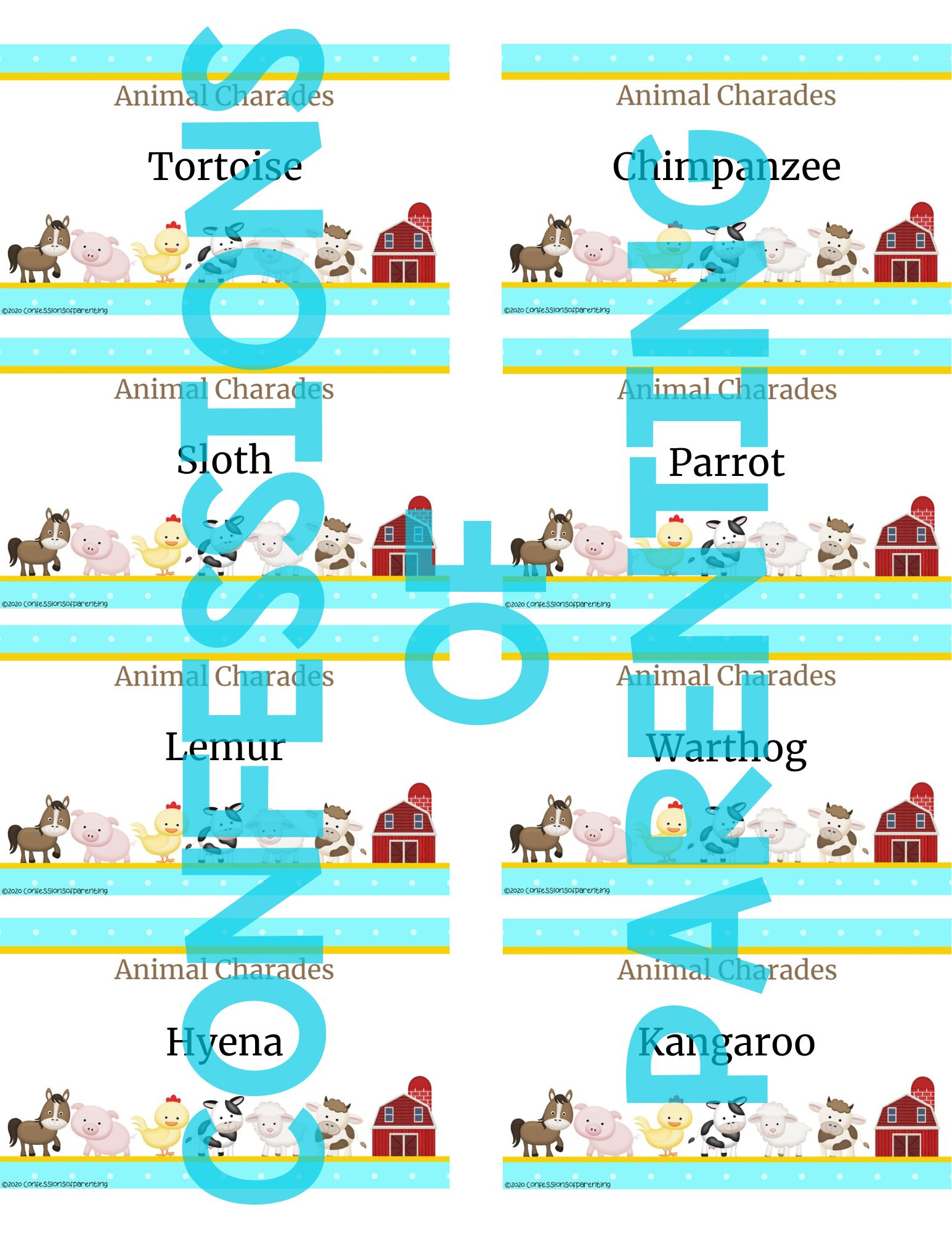 100 of The Very Best Animal Charades - Easy recipes, fun games and jokes