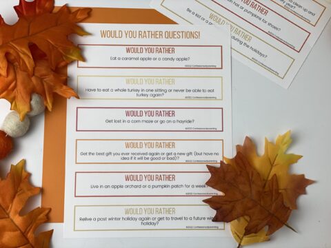 100 Fun Fall Would You Rather Questions - Confessions of Parenting- Fun ...