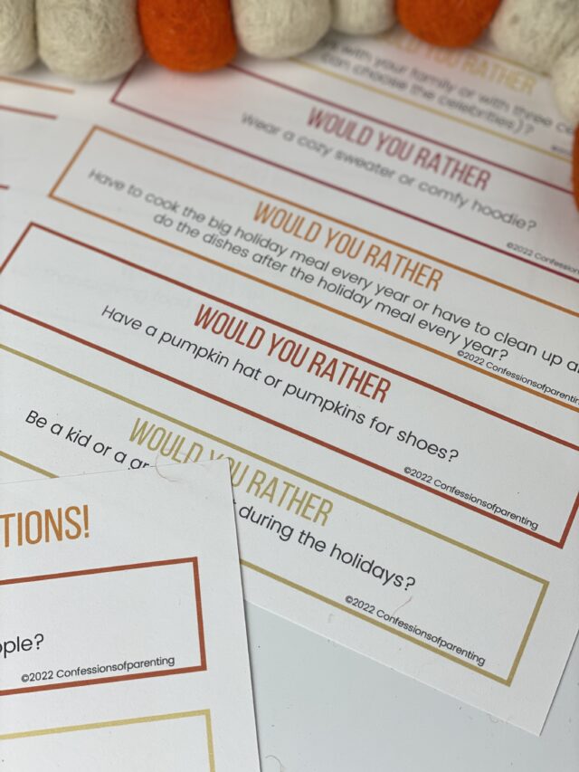 100 Fun Fall Would You Rather Questions - Confessions of Parenting- Fun ...