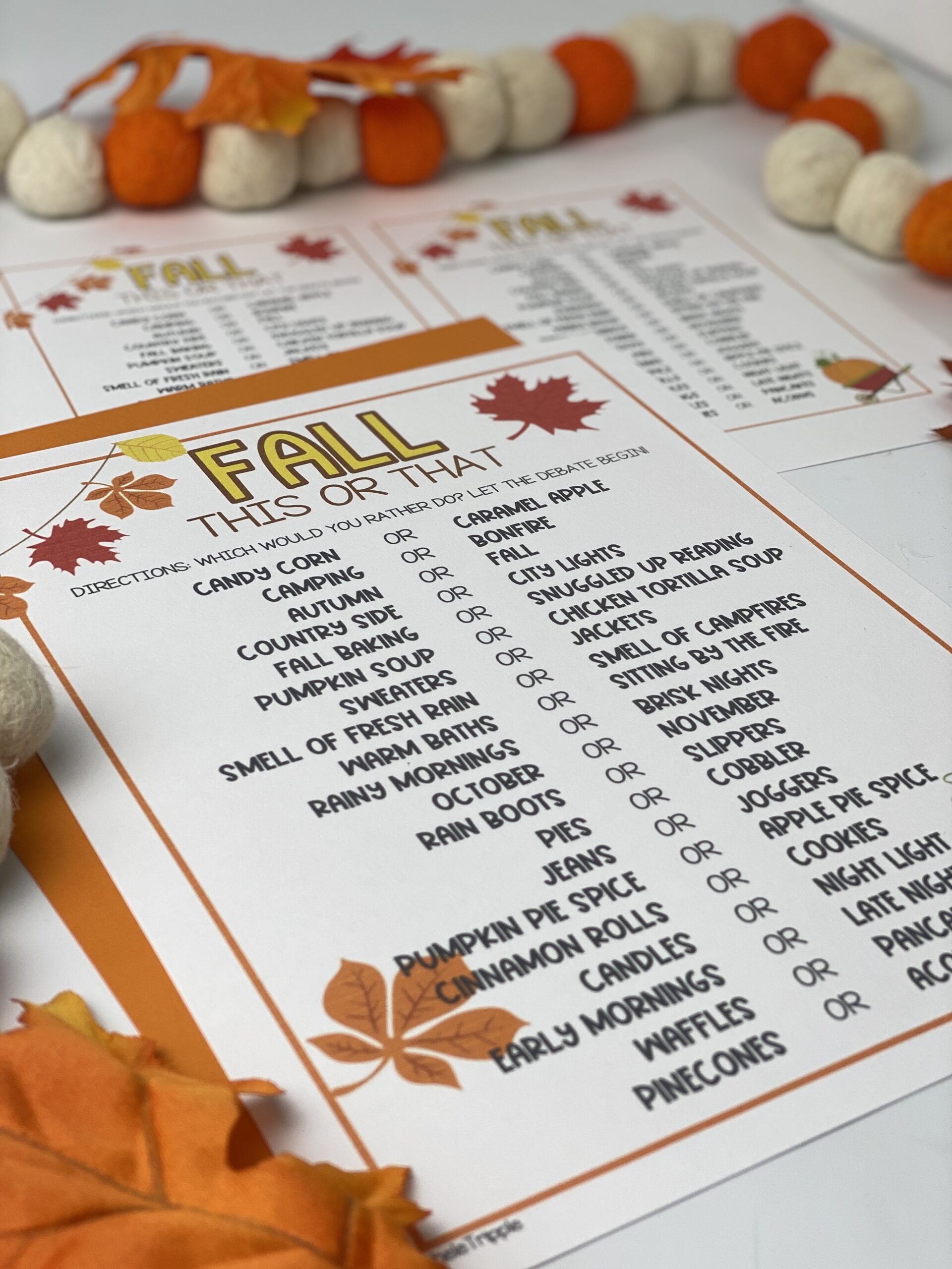 130+ Festive Fall This or That Questions