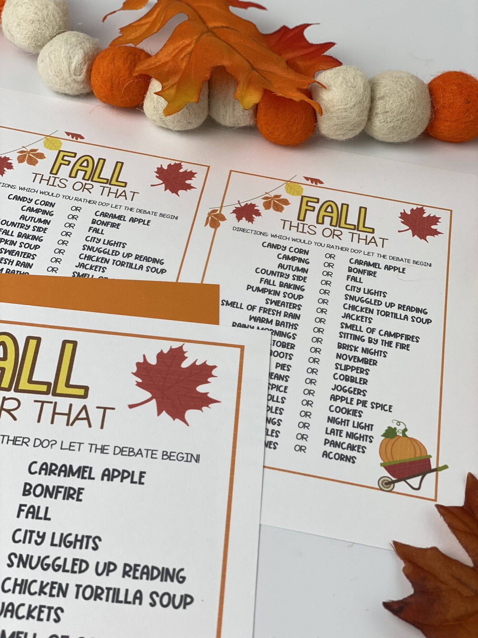 130+ Festive Fall This or That Questions