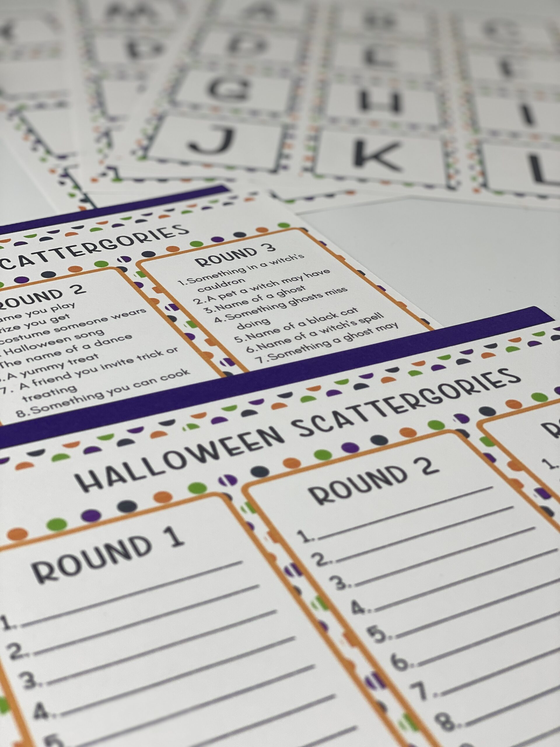 Spooky Halloween Scattergories Printable