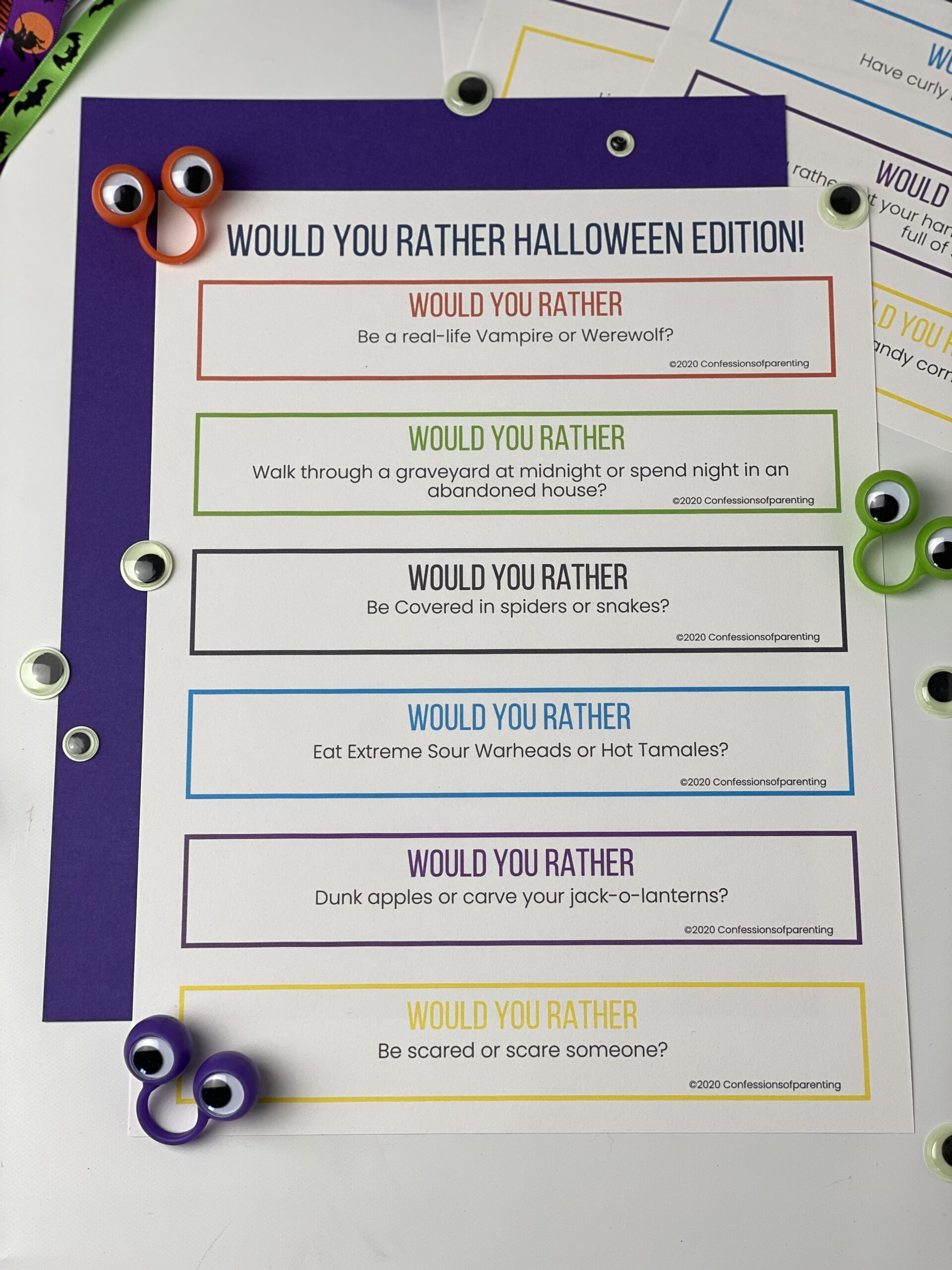 100 Halloween Would You Rather Questions - Confessions of Parenting ...