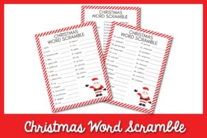 Classic Christmas Word Scramble- Free Printable