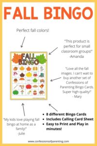 Free Fall Bingo Printable for Kids and Families