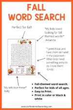 Free Fall Word Search Printable