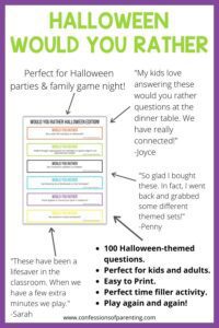 129 Halloween Would You Rather Questions [Free Printable]