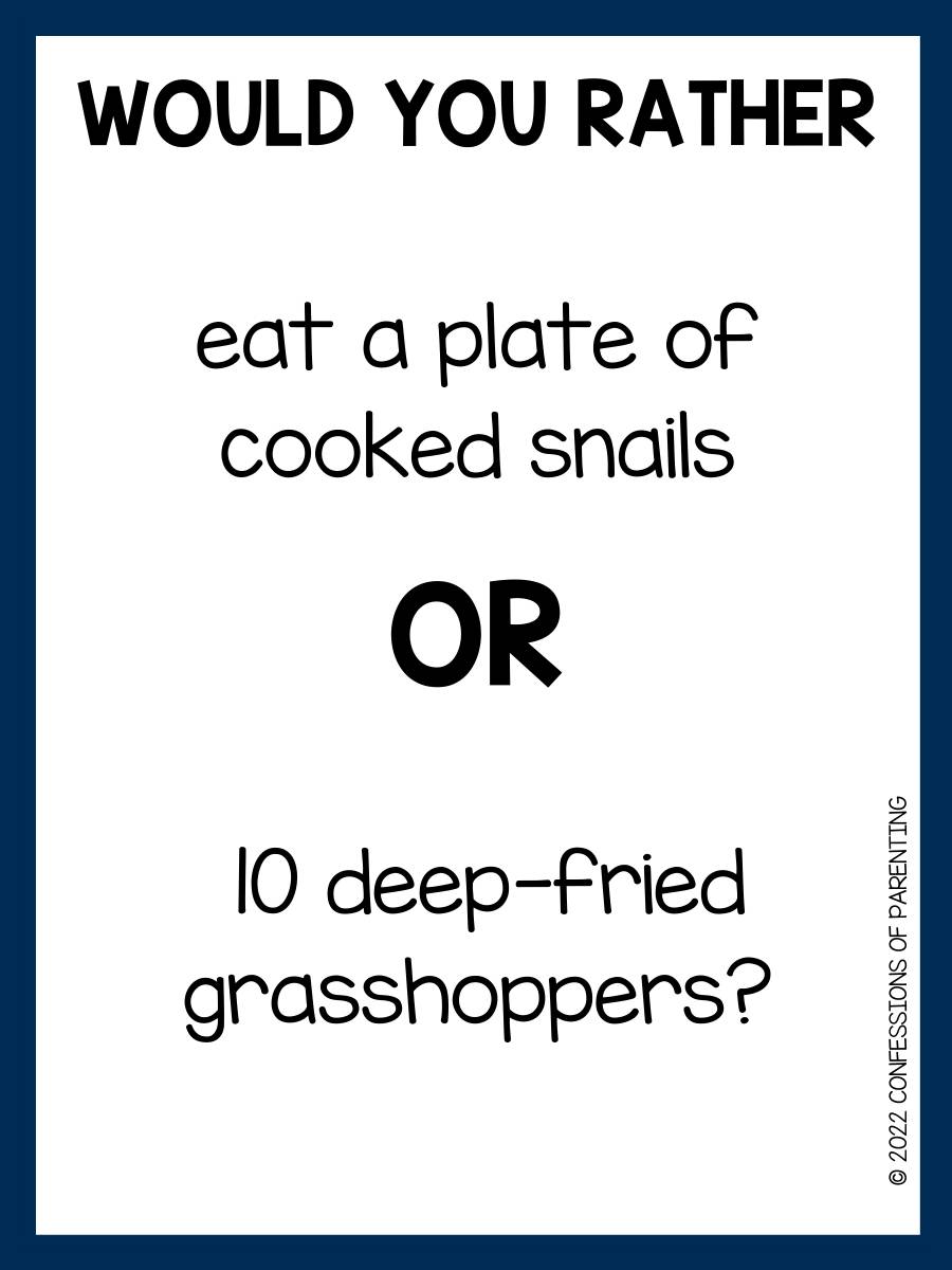 100 Best Would You Rather Food Questions + Printable Cards