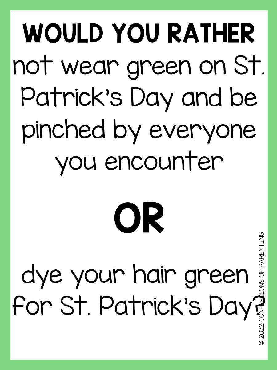 100 Best St. Patrick's Day Would You Rather Questions