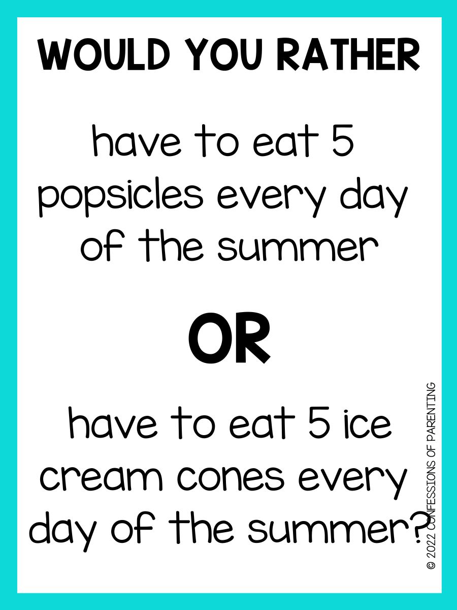 100+ Best Would You Rather Summer Questions for Kids