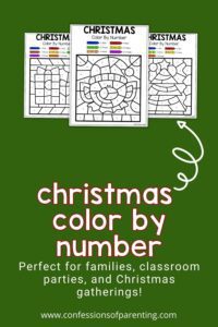 Christmas Color By Number Worksheets