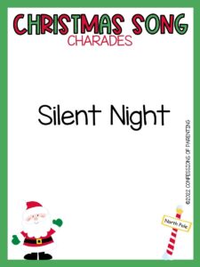 Christmas Song Charades (Free Printable Game Cards)