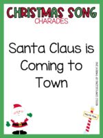 Christmas Song Charades (Free Printable Game Cards)