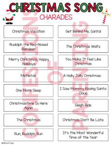 94 Festive Christmas Song Charades