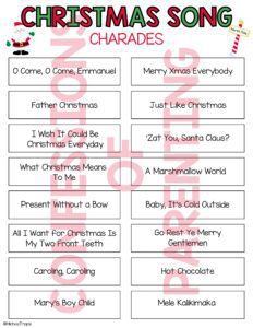 94 Festive Christmas Song Charades