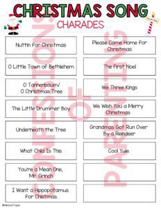 94 Festive Christmas Song Charades