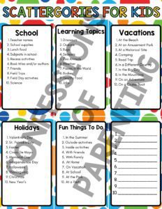 Scattergories for Kids: 5 Fun Rounds!