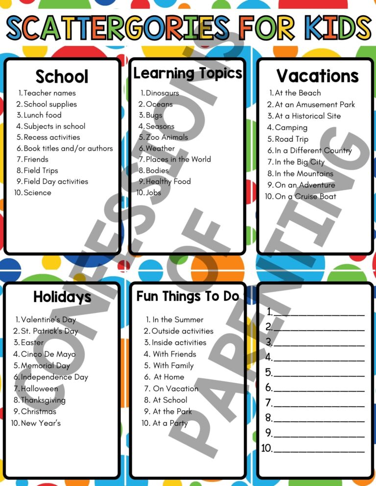 Scattergories for Kids: 5 Fun Rounds!