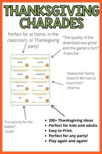 Awesome Thanksgiving Charades Printable [200 Ideas]