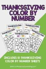 Thanksgiving Color By Number Sheets