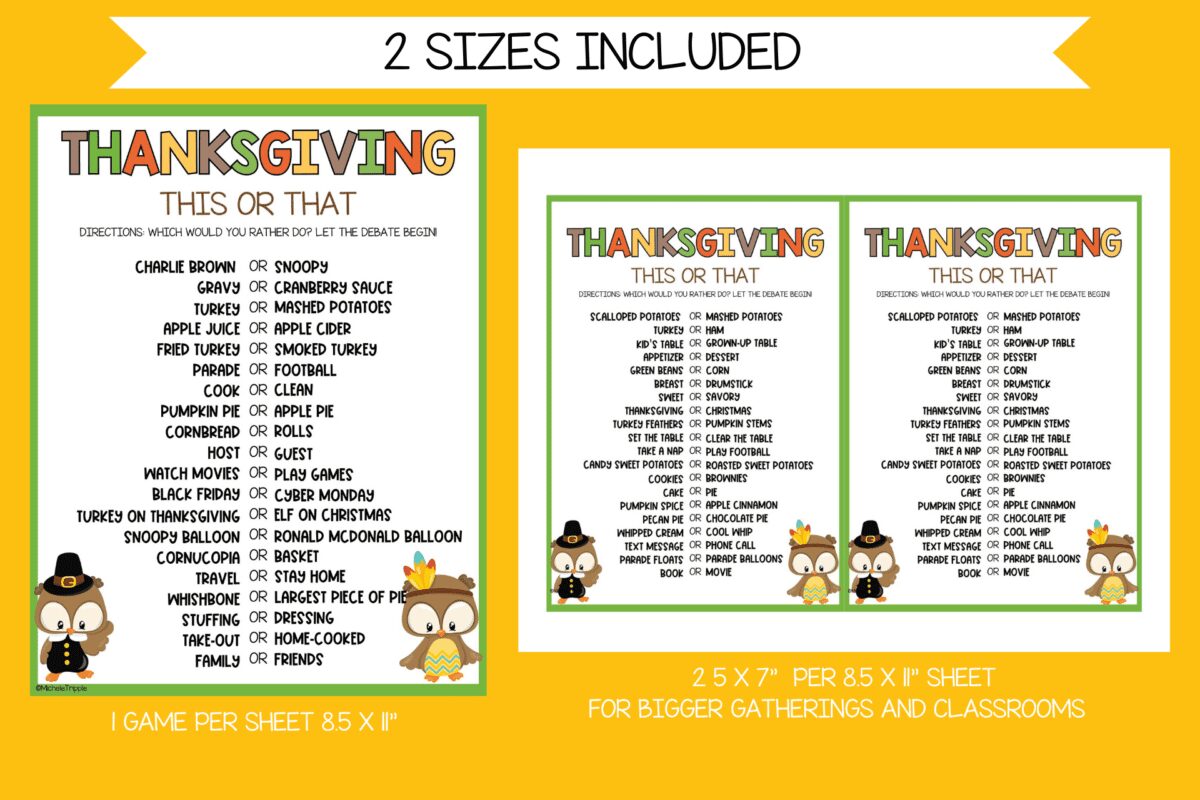 50 Thanksgiving This or That Questions