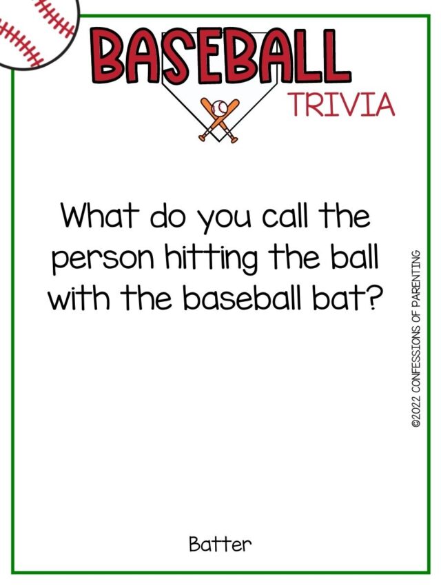 50 All-Star Baseball Trivia Questions - Confessions of Parenting- Fun ...