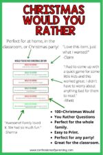 200 Best Christmas Would You Rather Questions