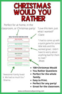 200 Best Christmas Would You Rather Questions