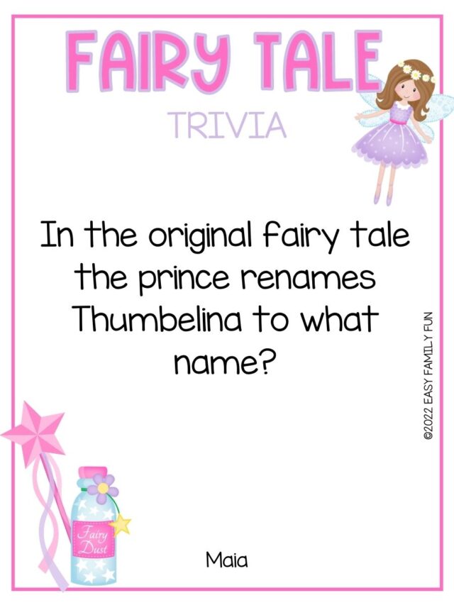 100 Fairy Tale Trivia Questions for Kids