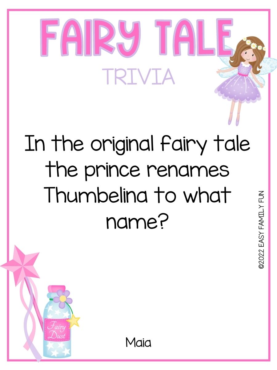 100 Fairy Tale Trivia Questions for Kids