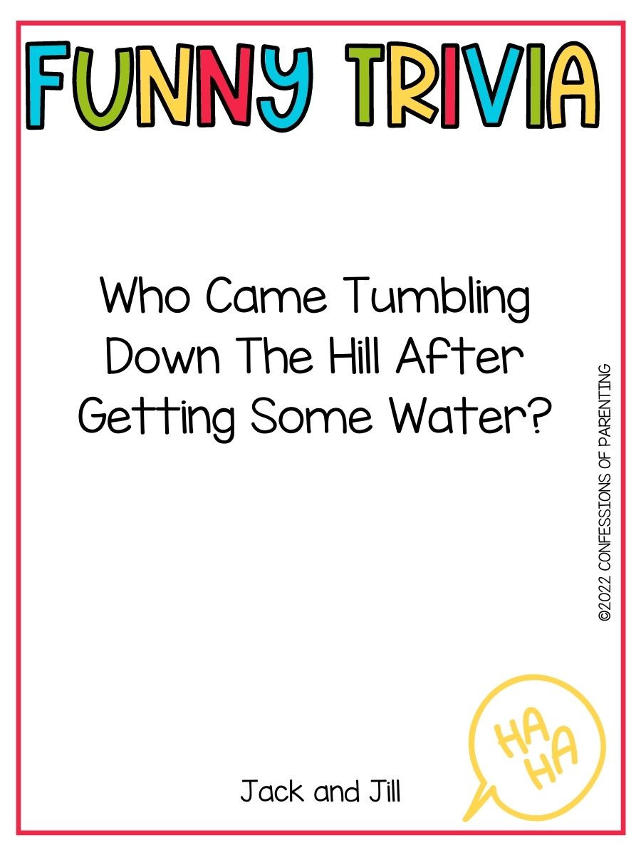 Funny Trivia Questions for Kids - Confessions of Parenting- Fun Games ...