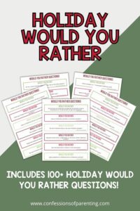The Best Would You Rather Holiday Questions