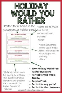 The Best Would You Rather Holiday Questions