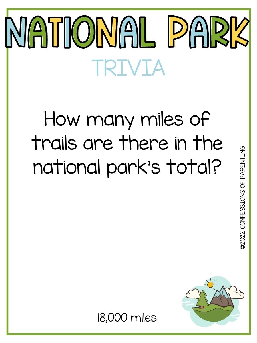 100 National Park Trivia - Confessions of Parenting- Fun Games, Jokes ...