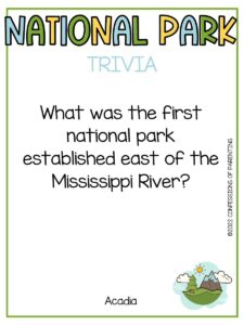 100 National Park Trivia - Confessions of Parenting- Fun Games, Jokes ...