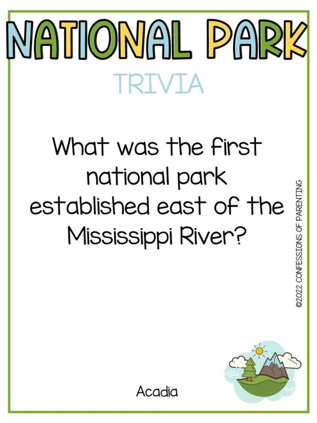 100 National Park Trivia - Confessions of Parenting- Fun Games, Jokes ...
