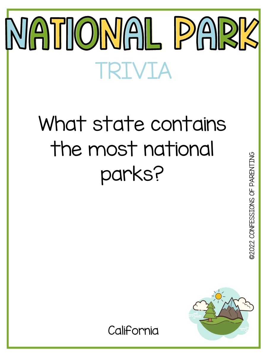 100 National Park Trivia - Confessions of Parenting- Fun Games, Jokes ...
